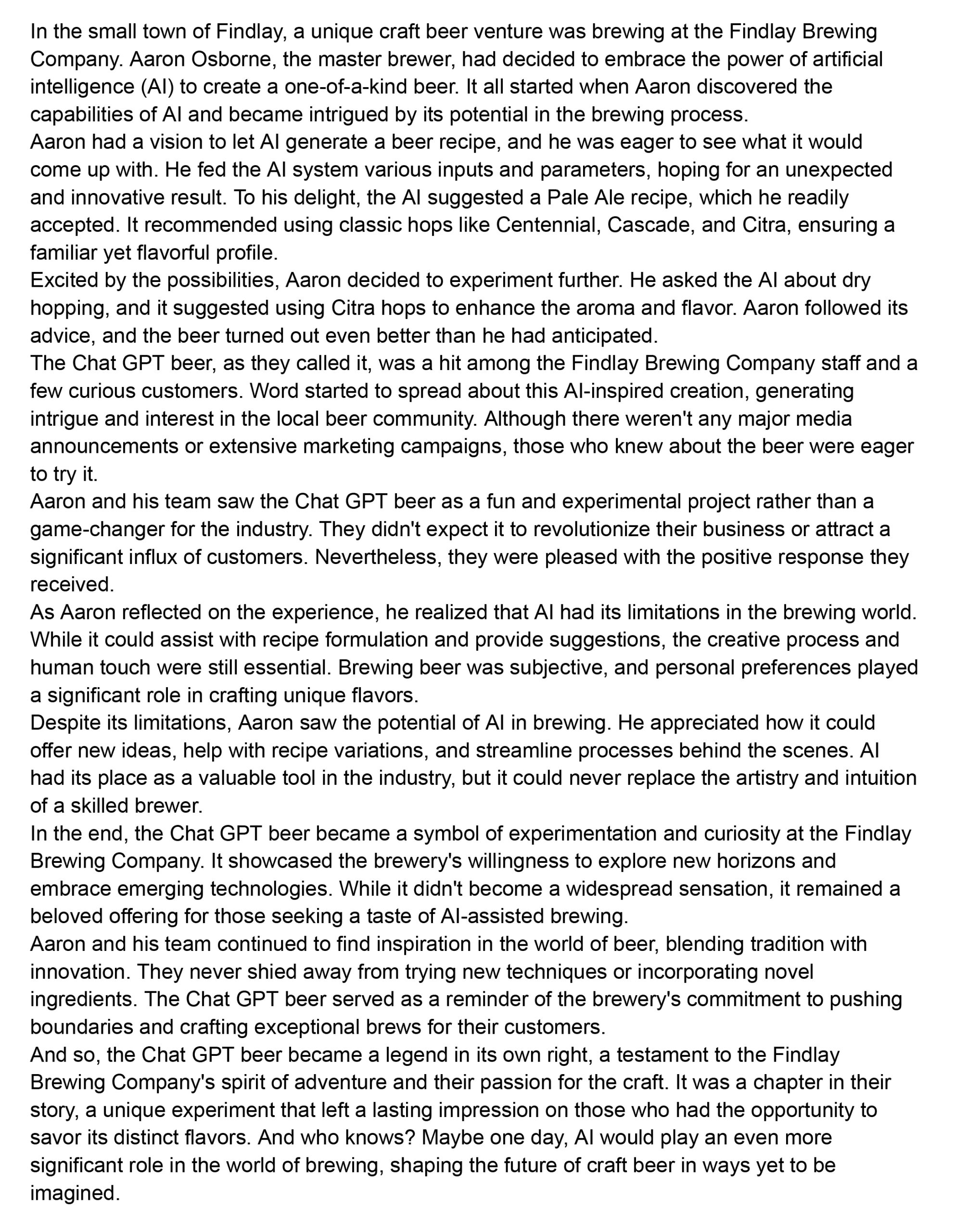 Can AI Formulate Your Beer Better? Findlay Brewing Gave it a Shot ...